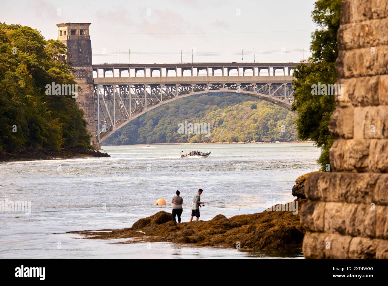 Britannia Bridge bringing mainland Wales to Anglesey crossing the Menai ...