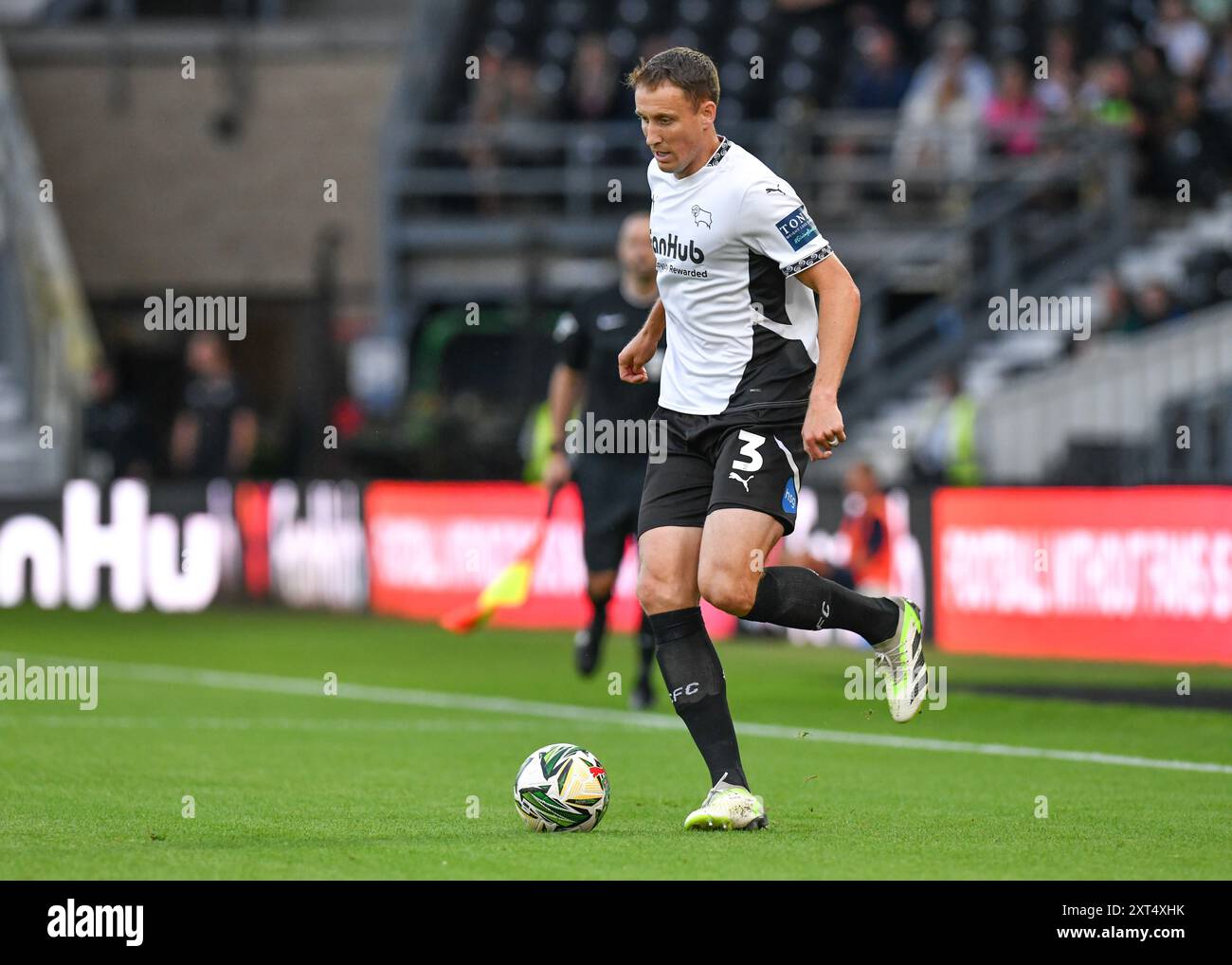 Craig FORSYTH of Derby County FC crosses the ball during the Carabao ...