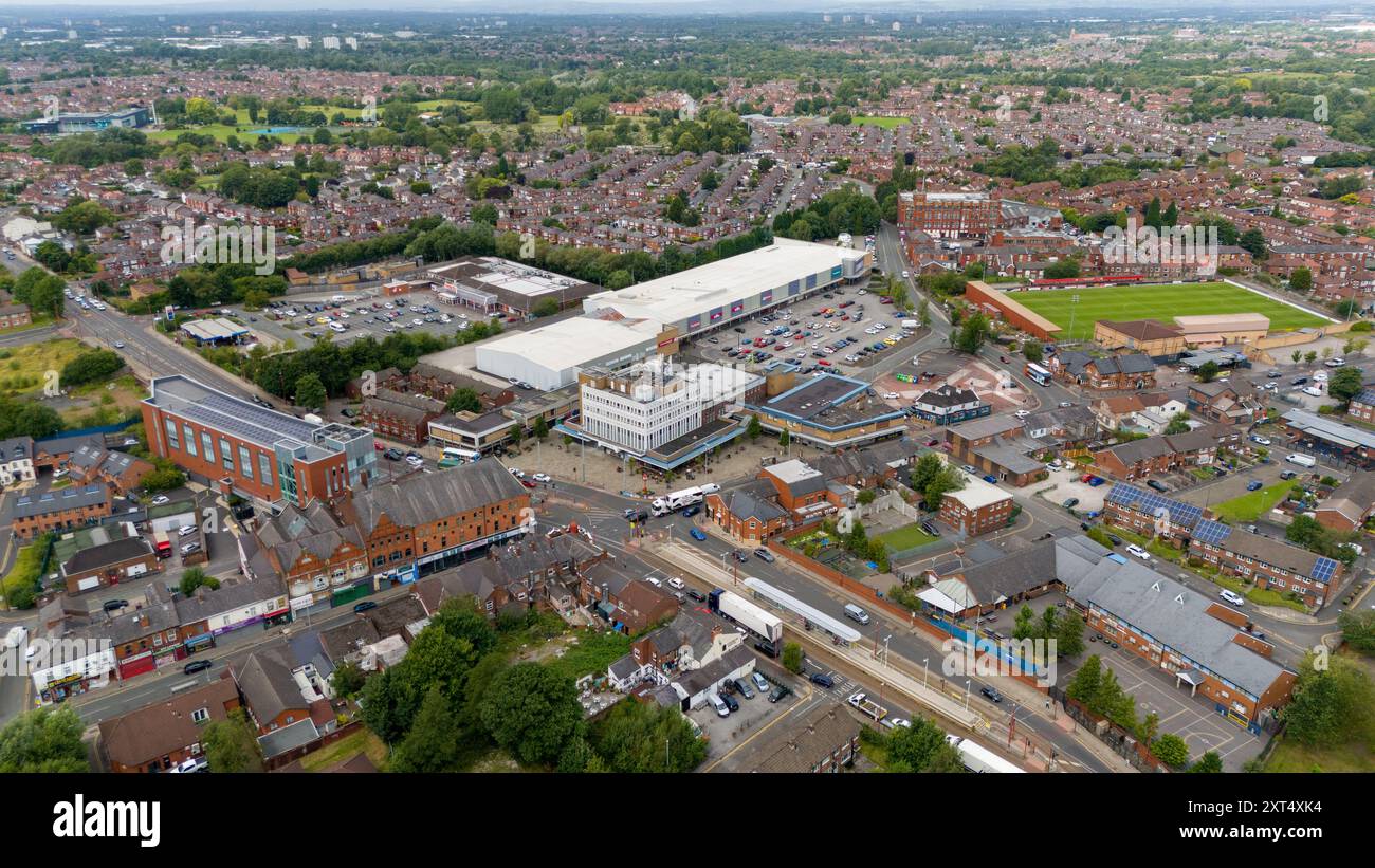 Aerial, Tameside, Droylsden town centre Stock Photo - Alamy