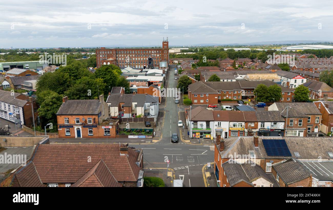 Aerial, Tameside, Guide Bridge street along South Street and Guide ...