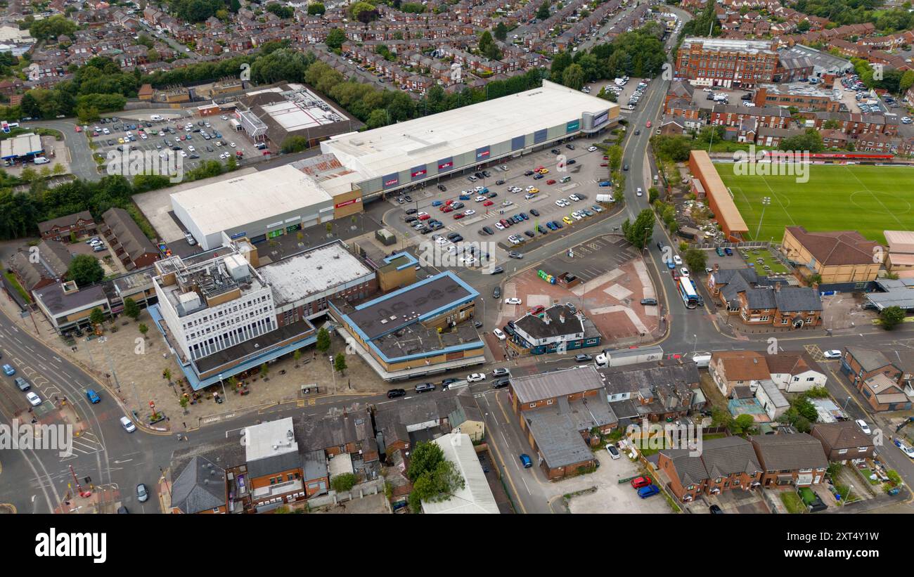 Aerial, Tameside, Droylsden town centre Stock Photo - Alamy