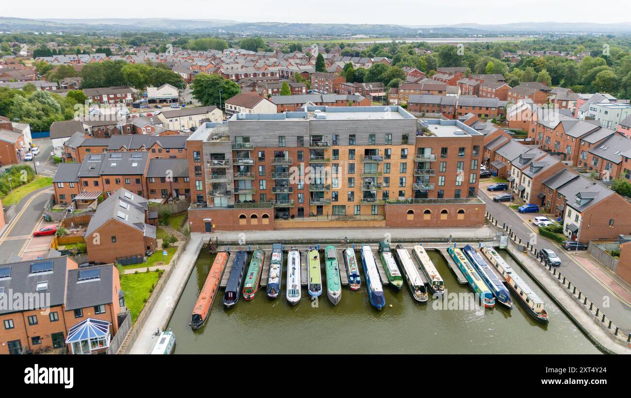 Aerial, Tameside, Droylsden town centre, Droylsden Marina, and Ashton ...