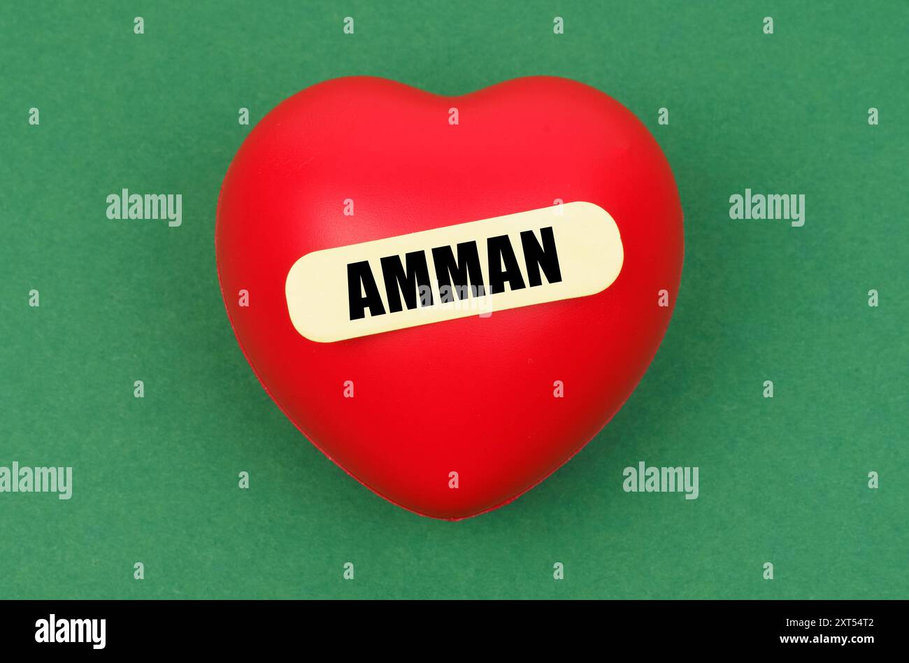 A red heart features the name Amman, symbolizing affection for the city ...