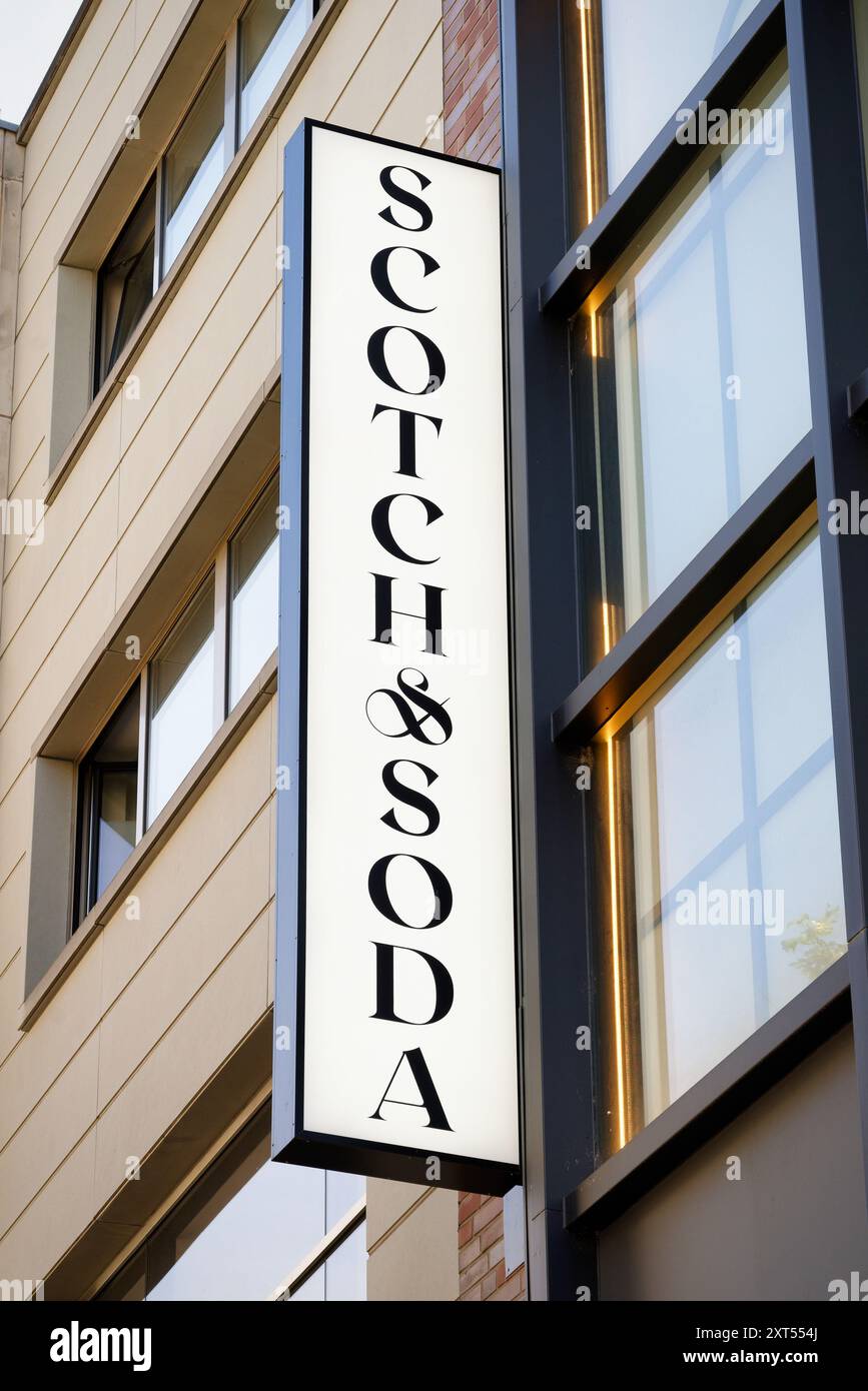 Cologne, Germany, August 12, 2024: Scotch&Soda advertising sign on the ...