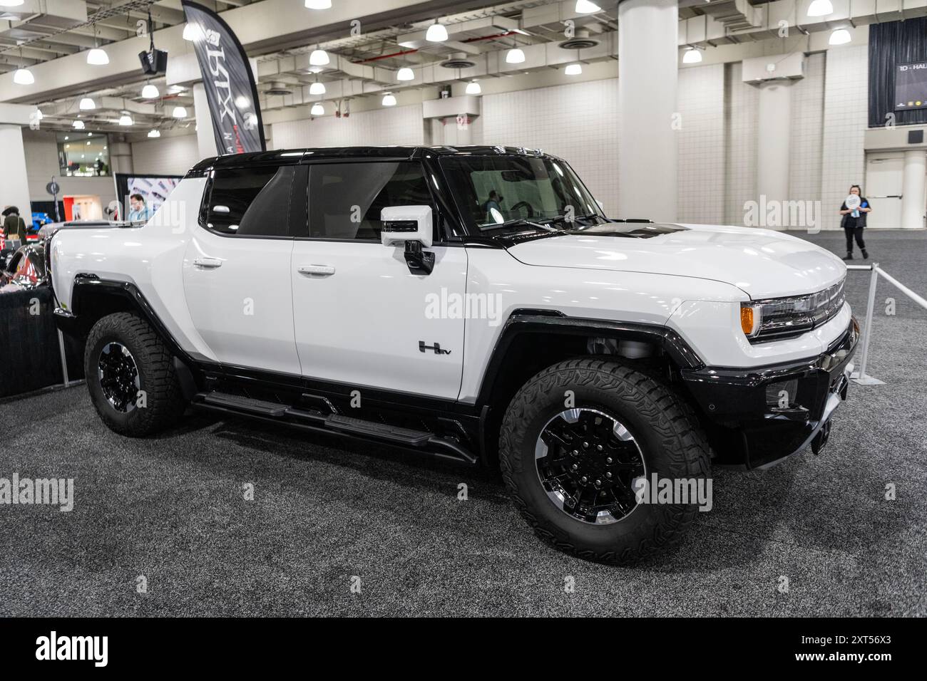 New York City, USA - March 27, 2024: GMC Hummer EV pickup truck car at ...