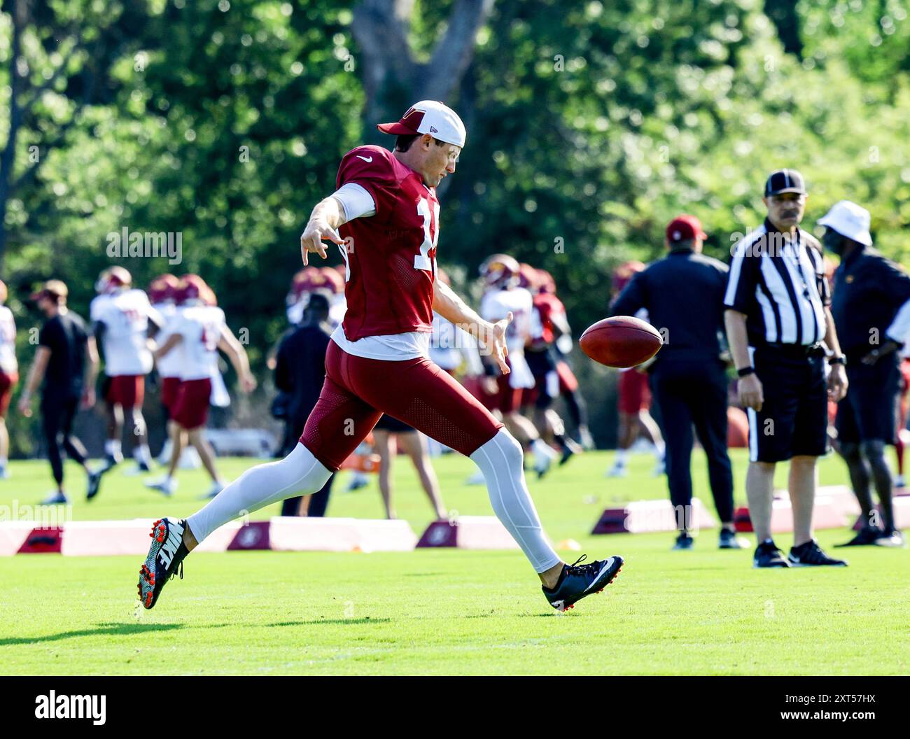 Washington Commanders punter Tress Way (10) participating in drills ...