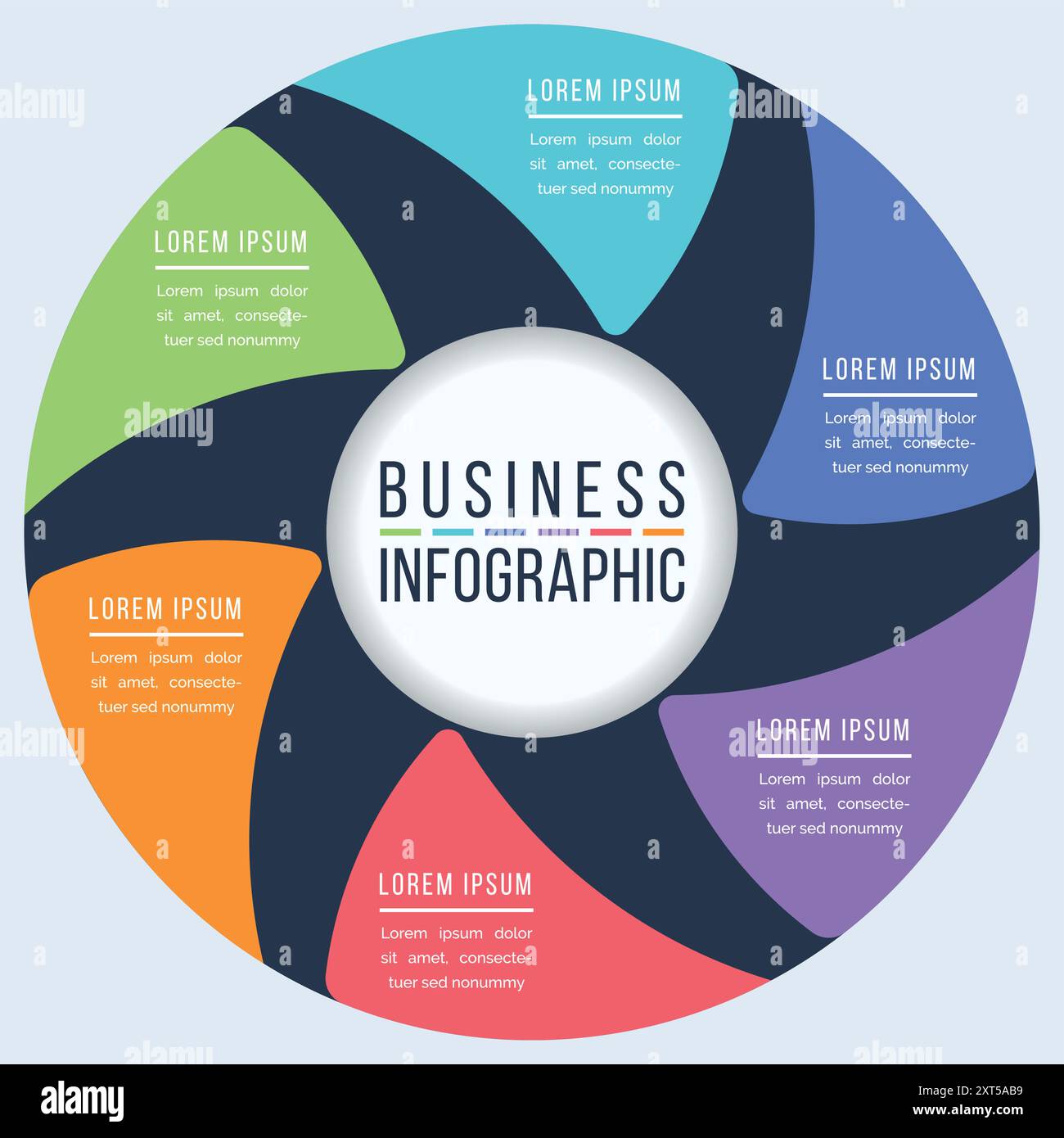 Infographic template 6 options, objects, elements or steps business ...