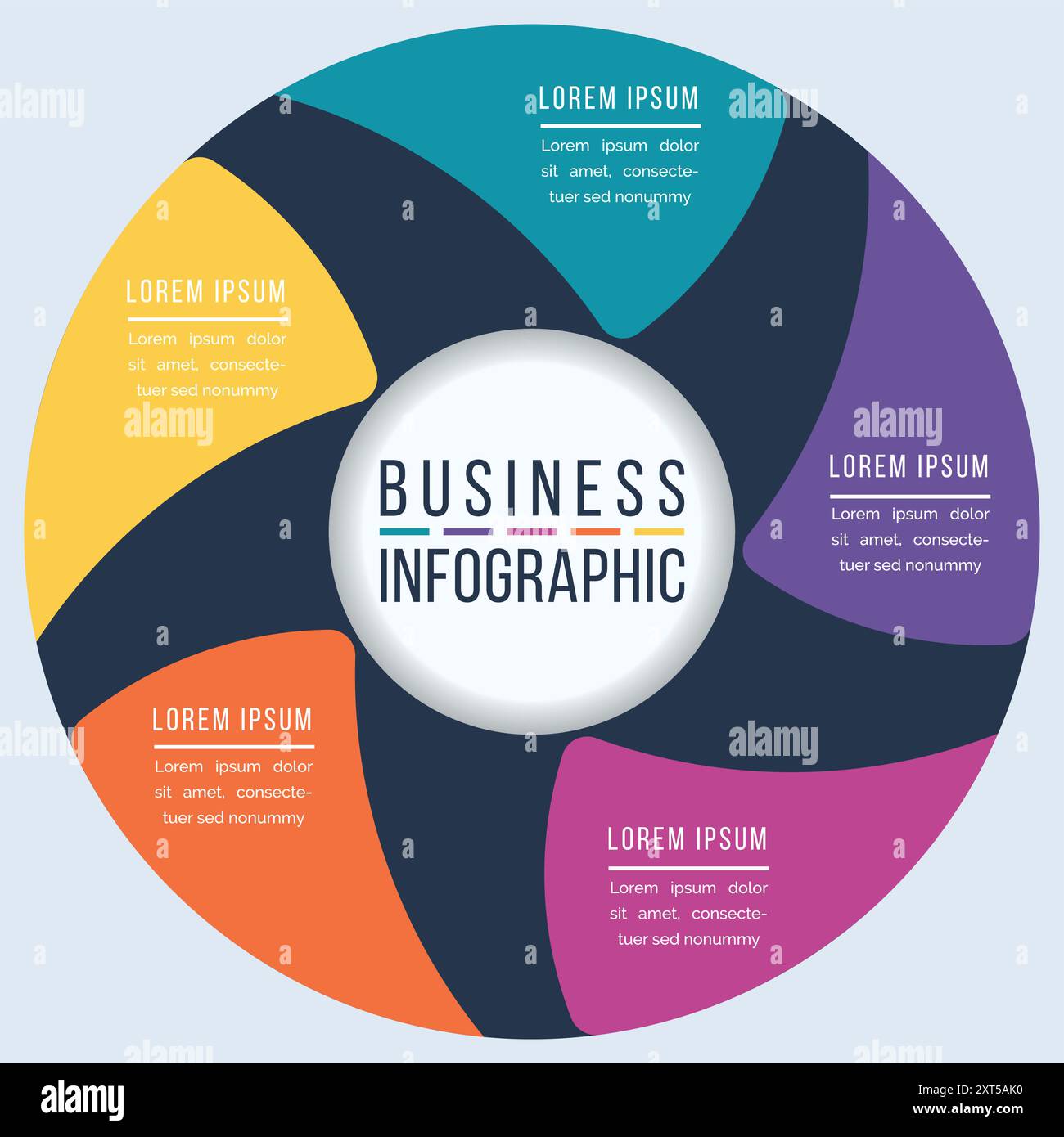 Infographic template 5 options, objects, elements or steps business ...
