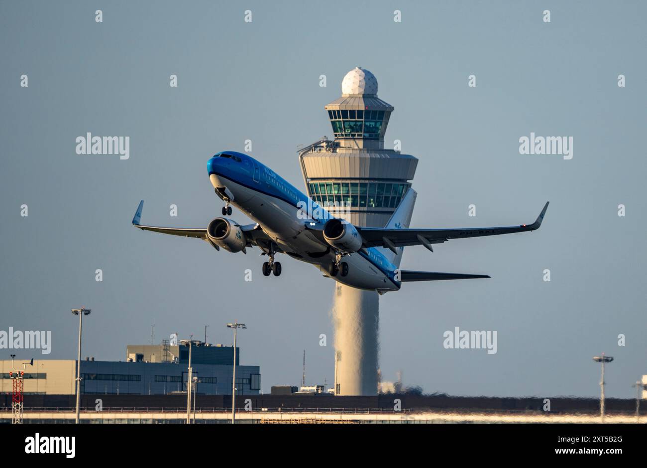 KLM aircraft taking off from Amsterdam Schiphol Airport, Kaagbaan, 06/ ...