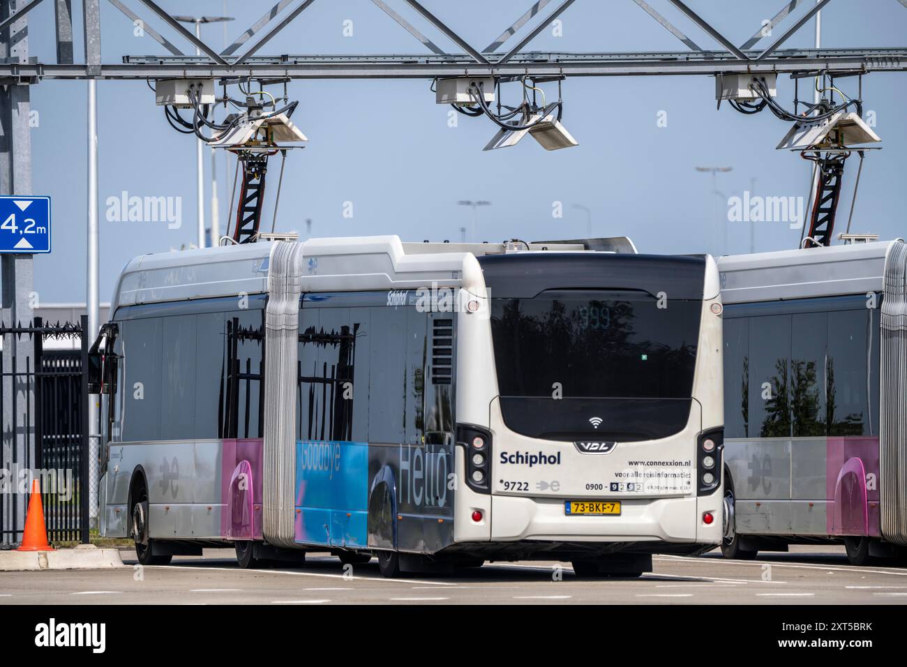 Fast charging station for electric buses at Amsterdam Schiphol Airport ...