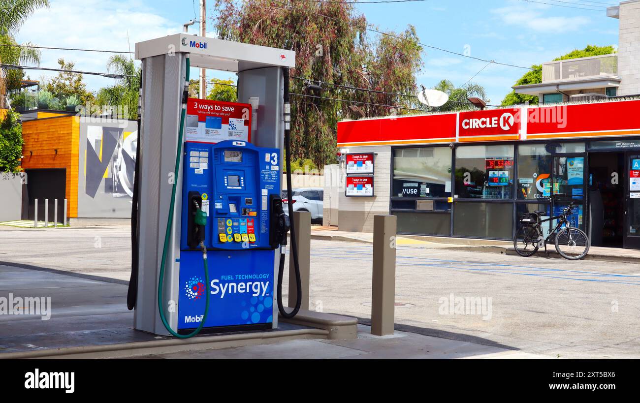 Los Angeles, California: MOBIL Gas Station and Circle K Store. MOBIL is ...