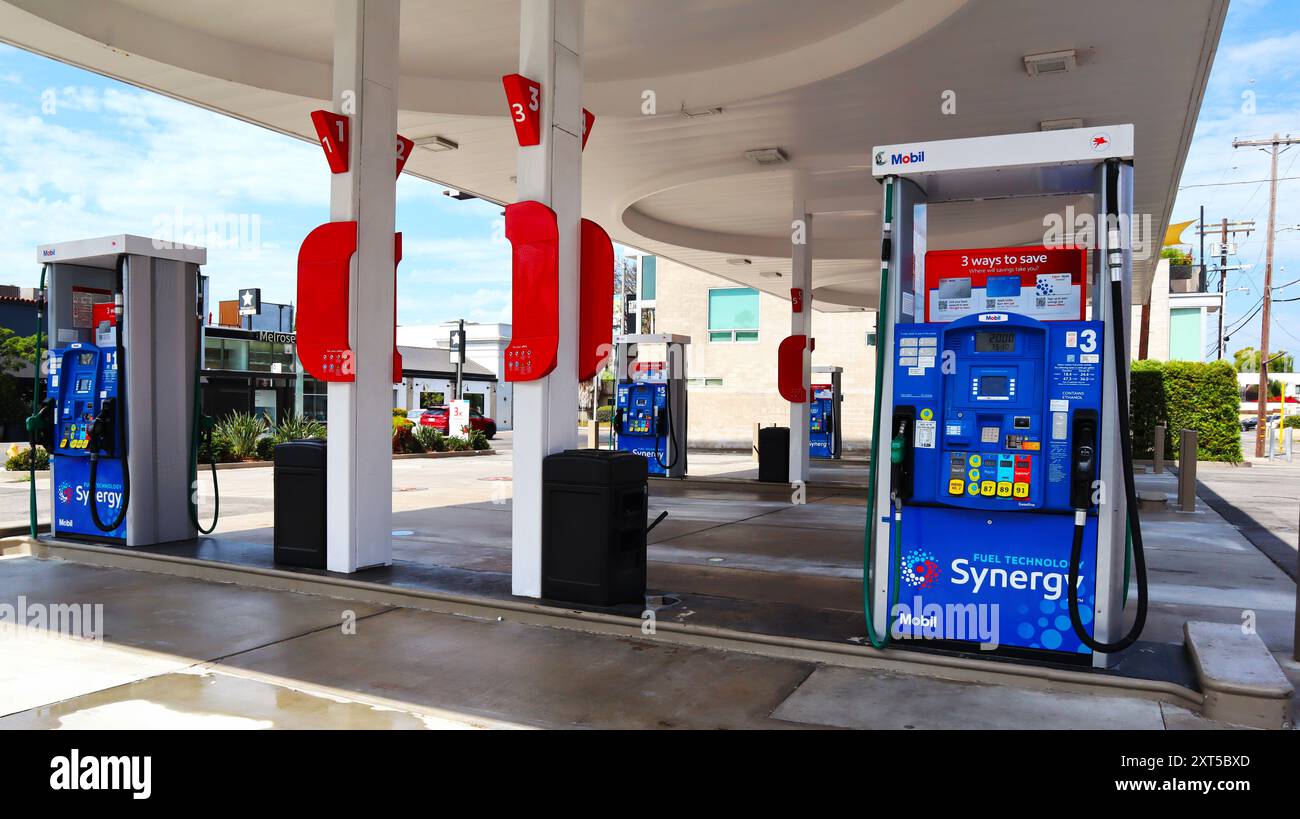 Los Angeles, California: MOBIL Gas Station. MOBIL is a brand of ...
