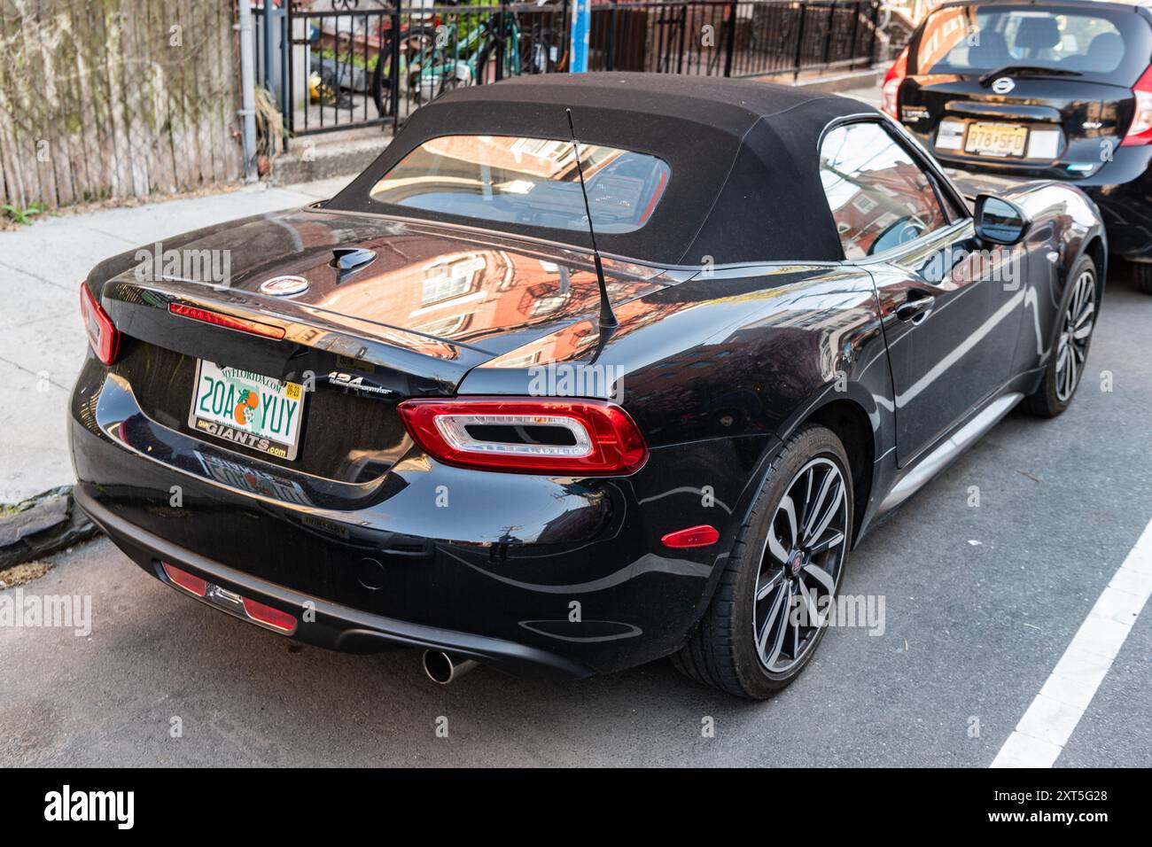 New York City, USA - April 23, 2024: 2020 Fiat 124 Spider convertible ...