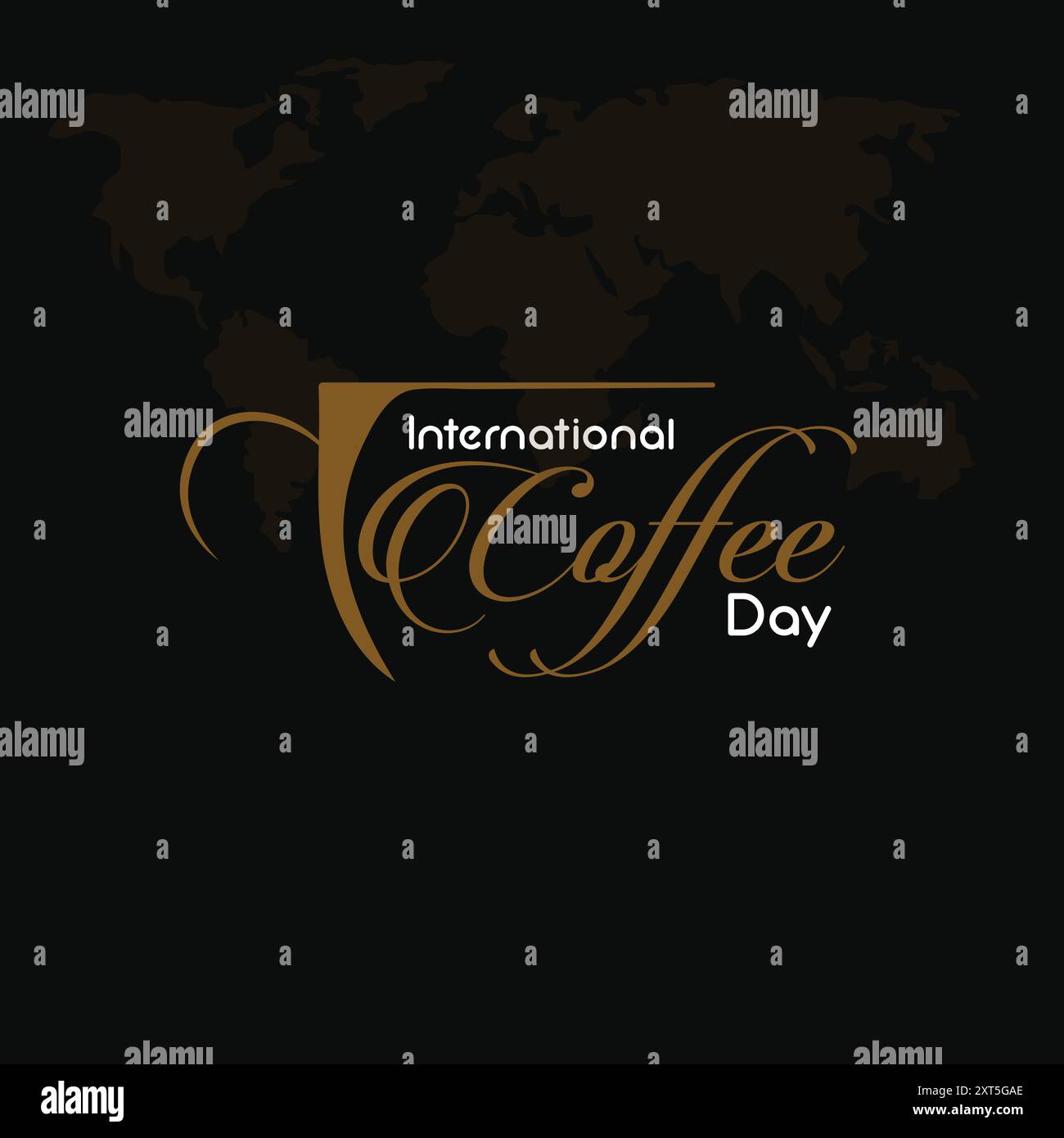 International coffee day poster with coffee mag Stock Vector Image ...