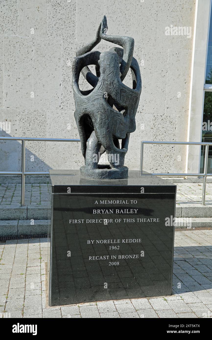 Memorial sculpture to Bryan Bailey outside the theatre at Belgrade ...