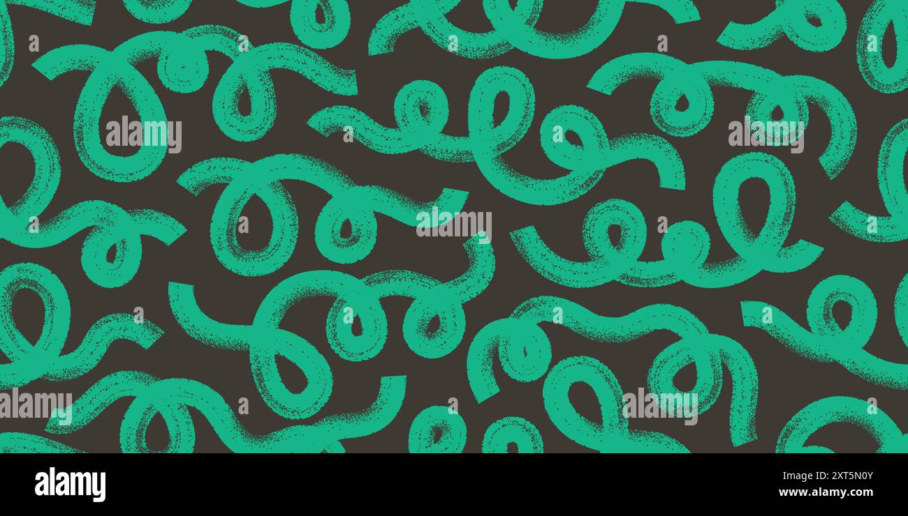 Color paint abstract brush strokes vector seamless pattern. Hand drawn ...