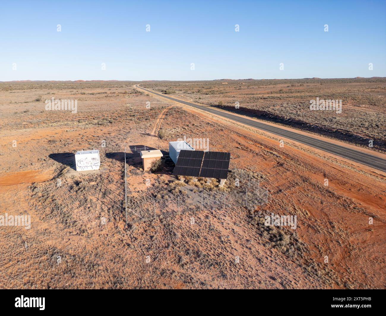 Solar powered communication equipment beside the Stuart Highway in ...