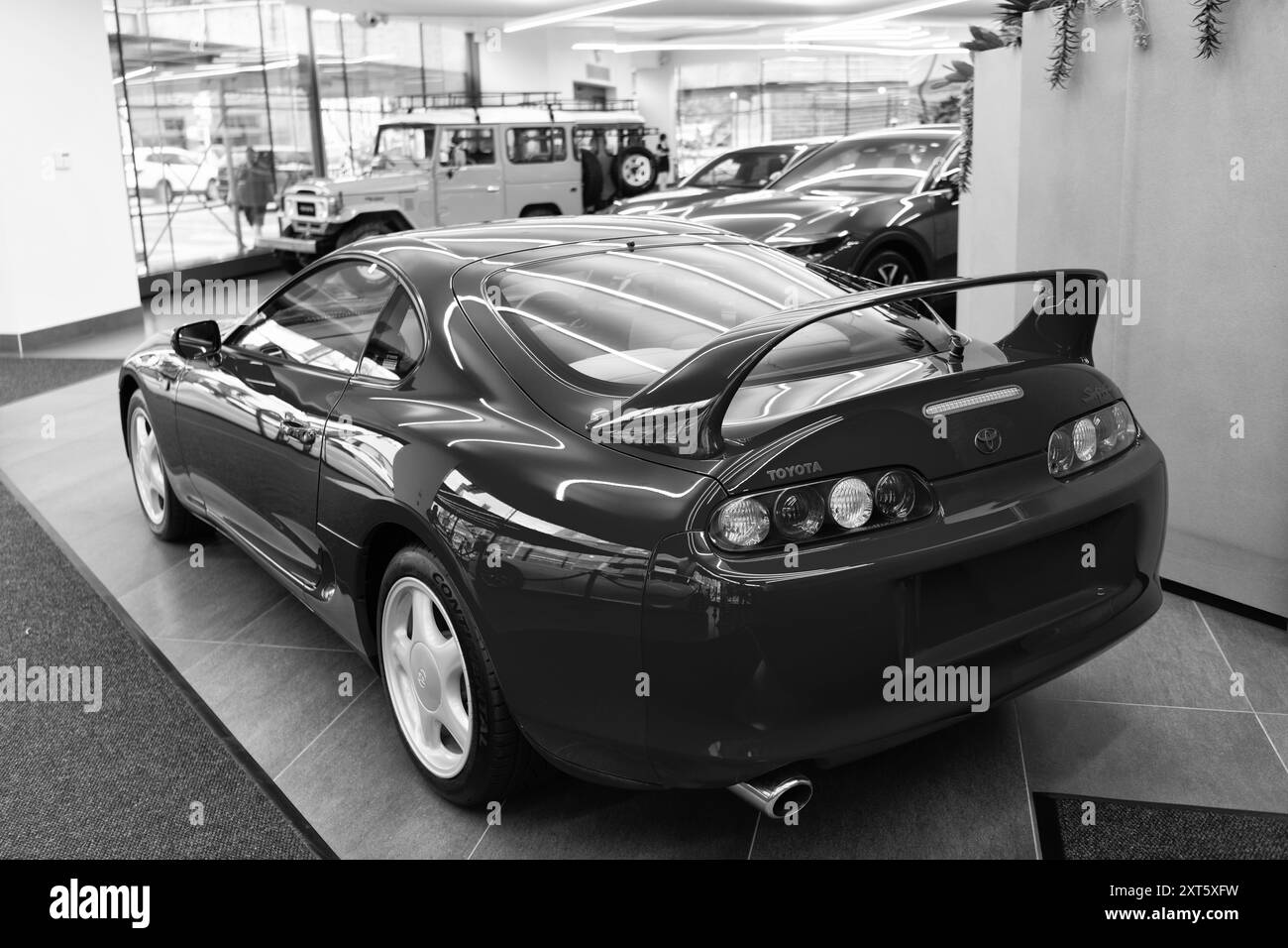 New York City, USA - July 23, 2023: toyota supra 1994 sports car red ...
