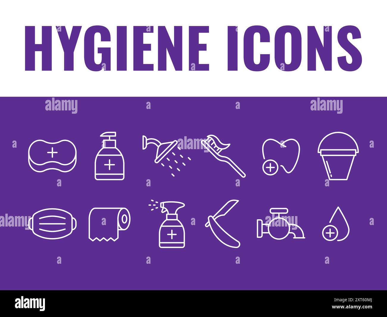Hygiene Bath products Line icons. hygienic items icon set. bathroom ...