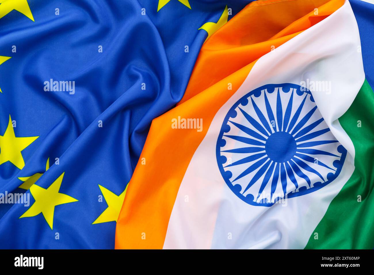 Flags of India and European Union as background Stock Photo - Alamy