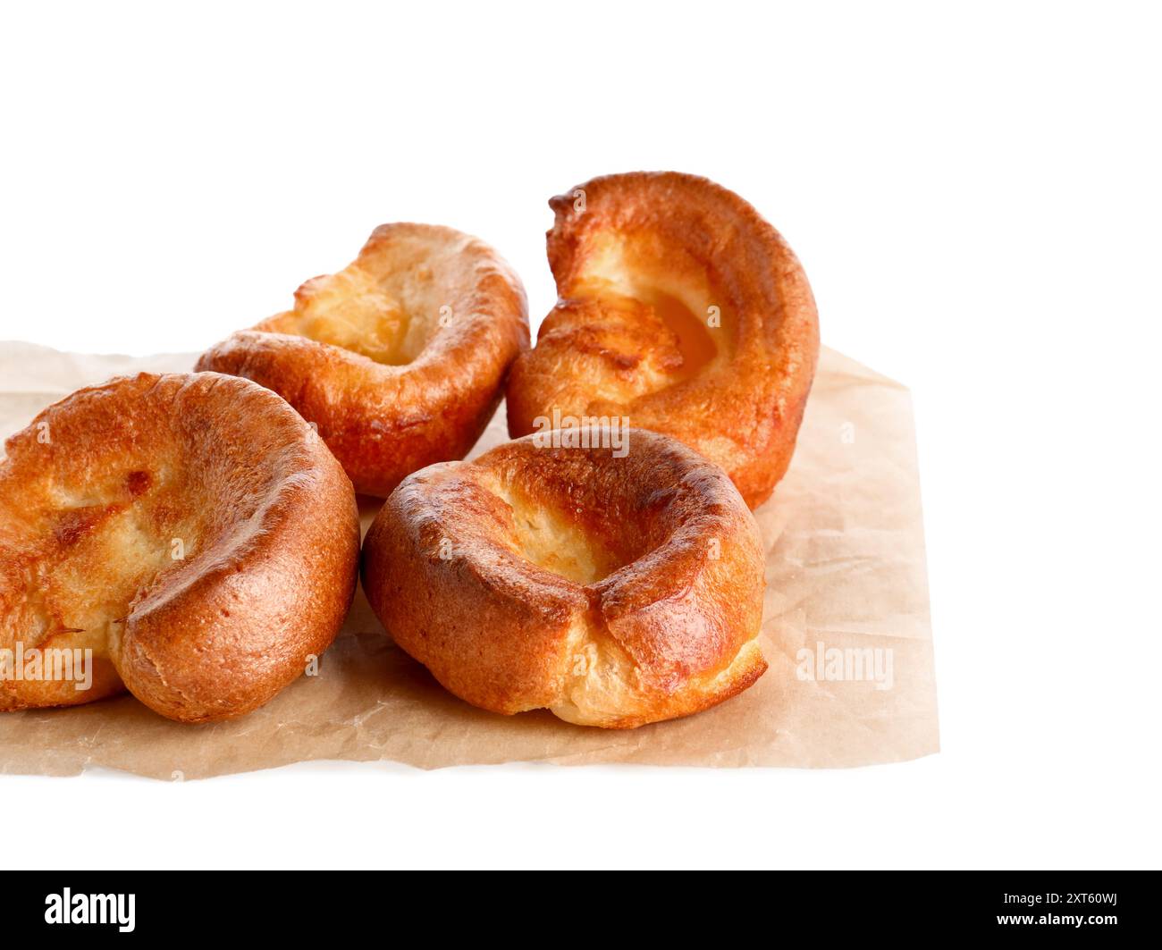 Tasty Yorkshire pudding isolated on white background Stock Photo - Alamy