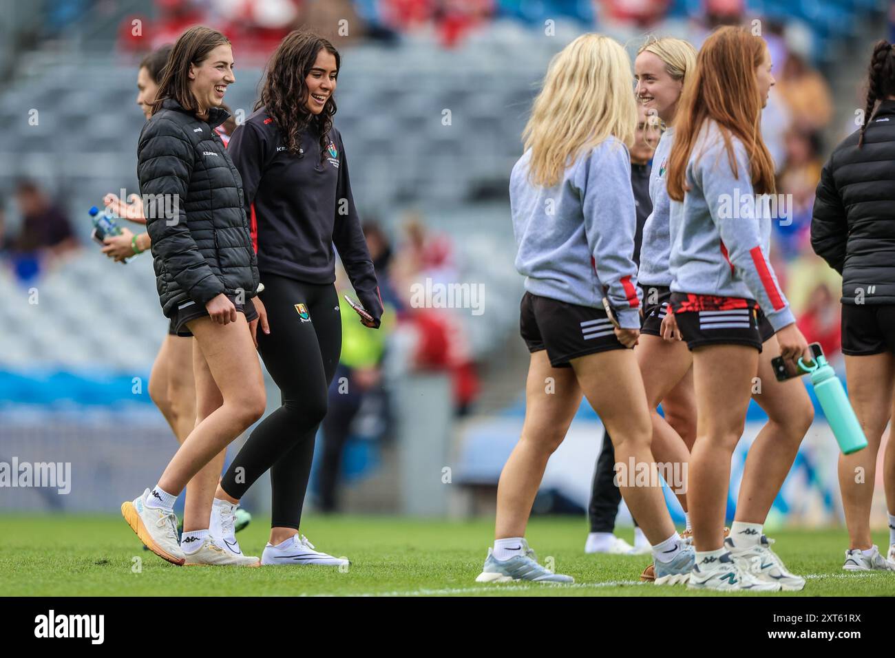 August 11tth, 2024, Cork players check the pitch before the All Ireland ...
