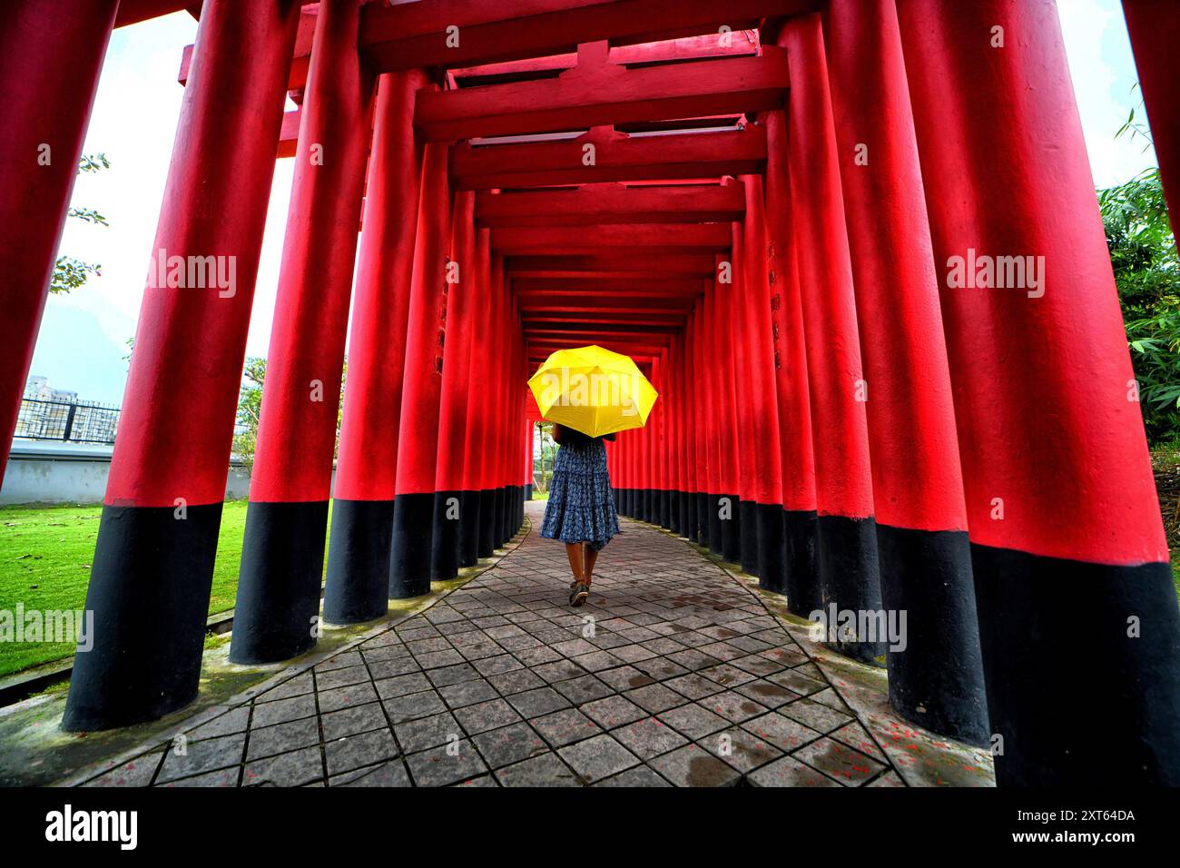 Kolkata, West Bengal, India. 10th Aug, 2024. A woman seen walking ...