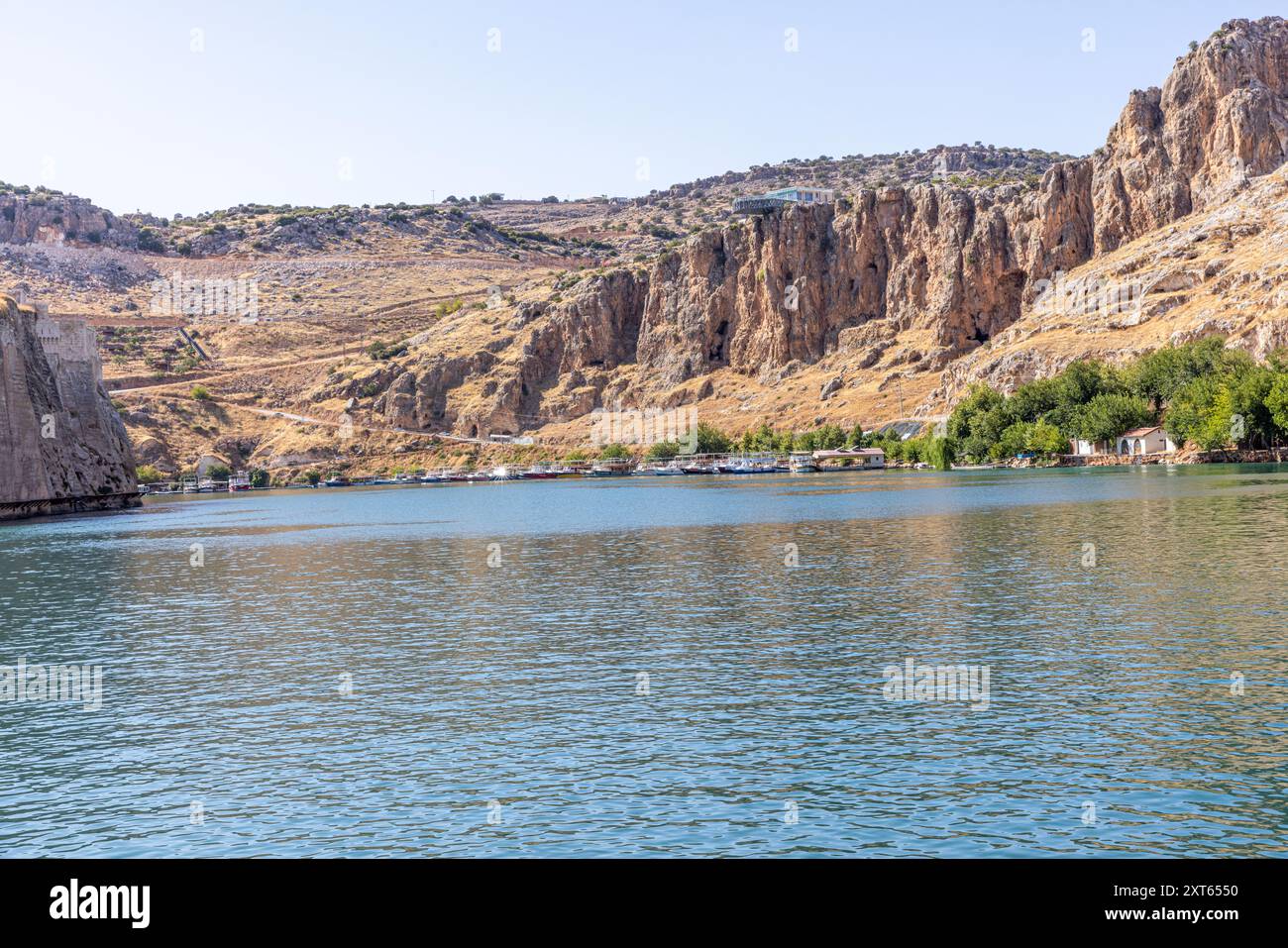 Halfeti Village with sunken mosque in Sanliurfa Province of Turkey ...