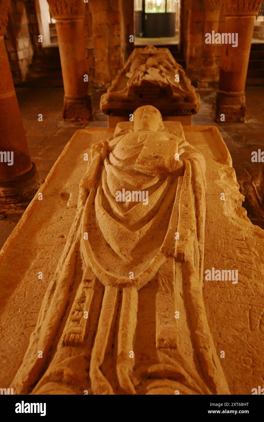 Tomb of St. Gurloës in Old abbey Sainte-Croix of Quimperle, Finistere ...