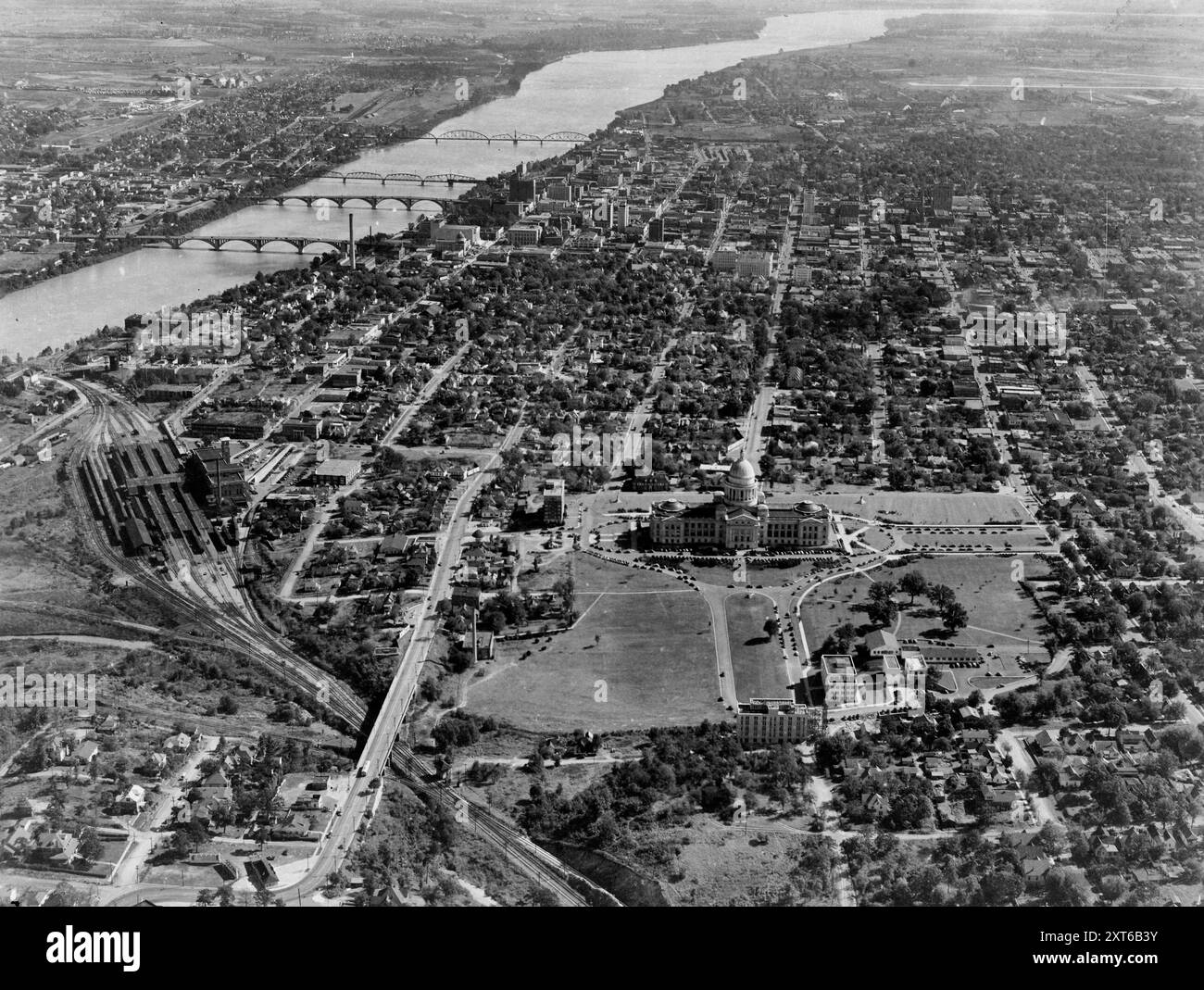 Aerial view of Little Rock, Arkansas, circa 1940s Stock Photo - Alamy