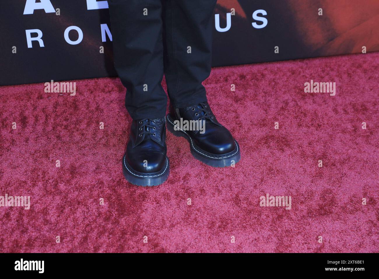 August 12, 2024, Los Angeles, California, USA: David Dustmalchian, shoe detail, Dr Martens at ...