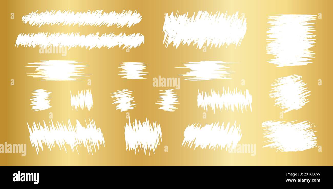 Scraped textures on gold background. Collection of golden scratch card ...