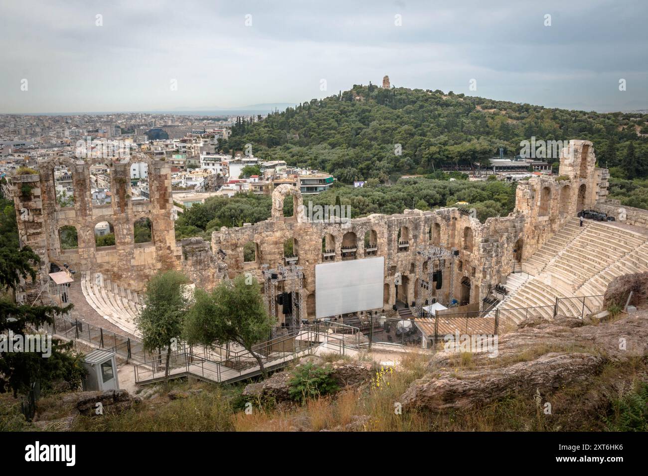 Views from the Parthenon ruins in the city of Athens, Greece Stock ...