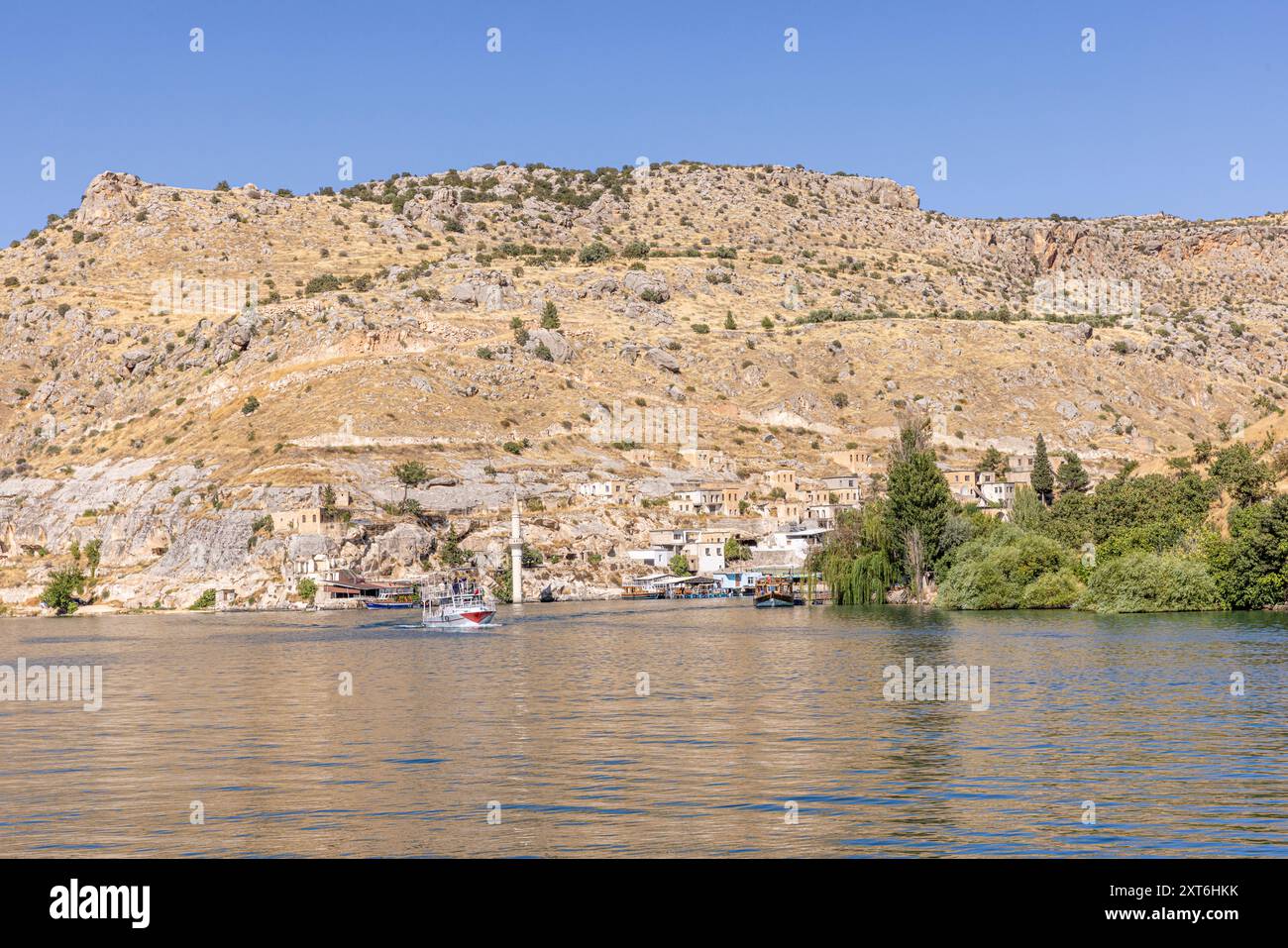 Halfeti Village with sunken mosque in Sanliurfa Province of Turkey ...