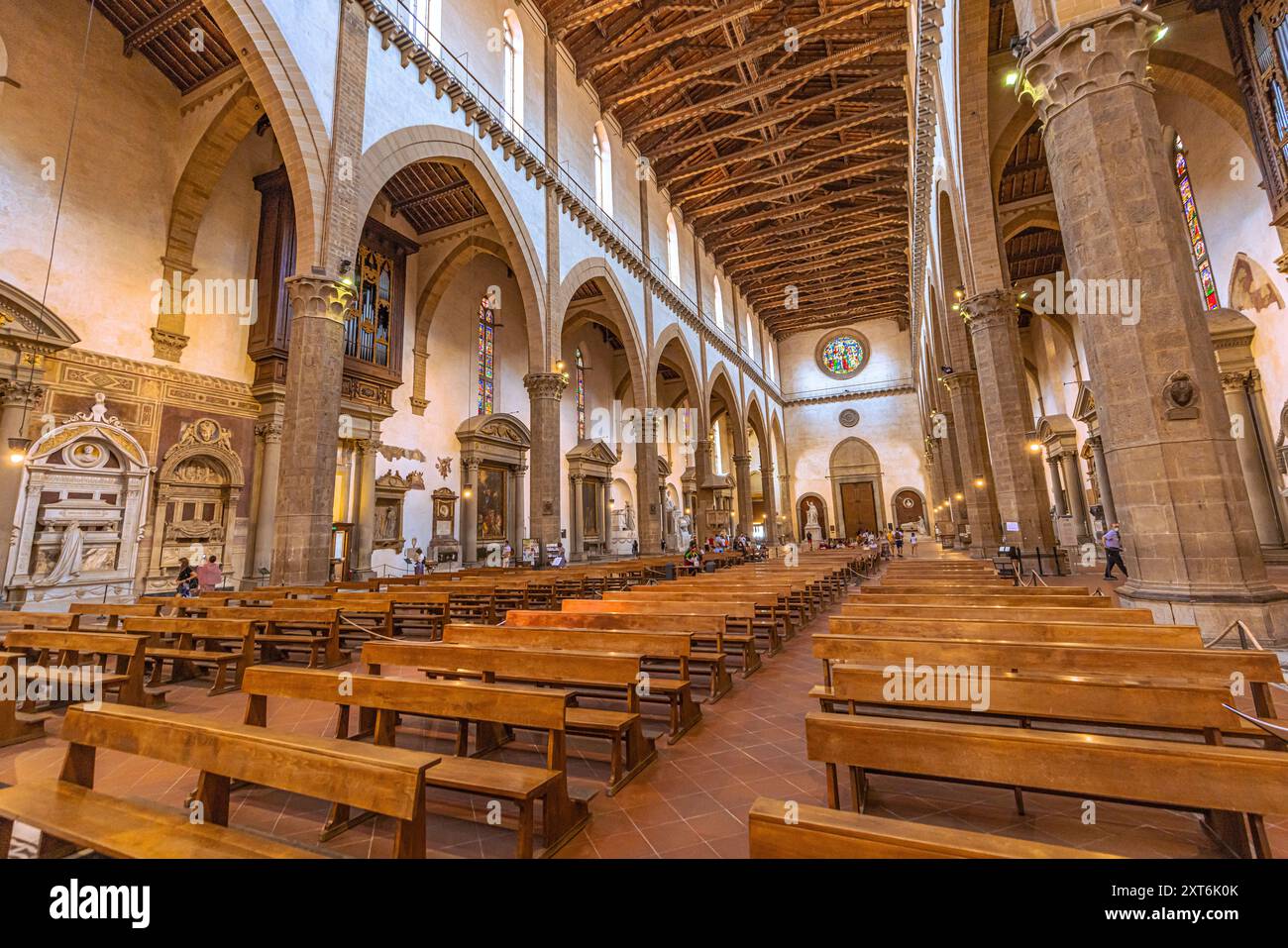 Inside the Church of Santa Croce in the medieval famous city of ...