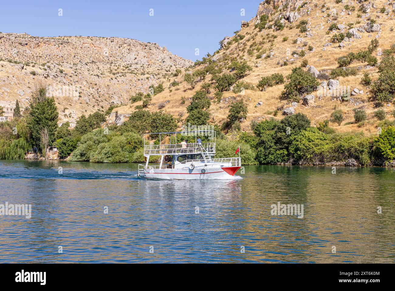 Halfeti Village with sunken mosque in Sanliurfa Province of Turkey ...