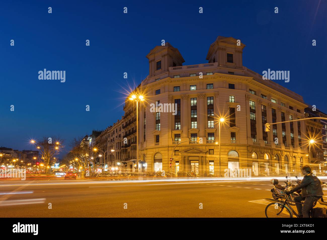 Downtown Barcelona Spain at night Stock Photo - Alamy