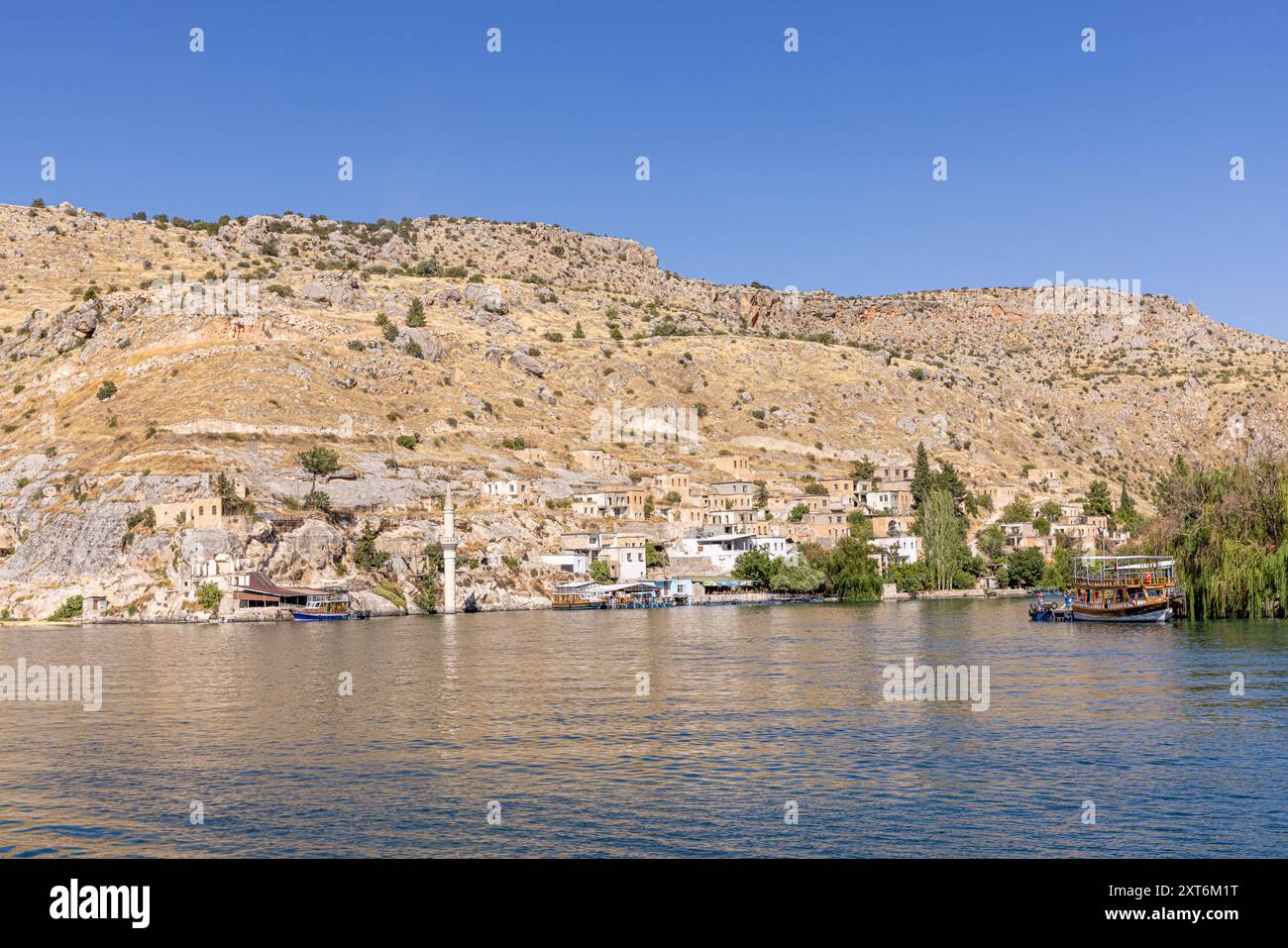 Halfeti Village with sunken mosque in Sanliurfa Province of Turkey ...
