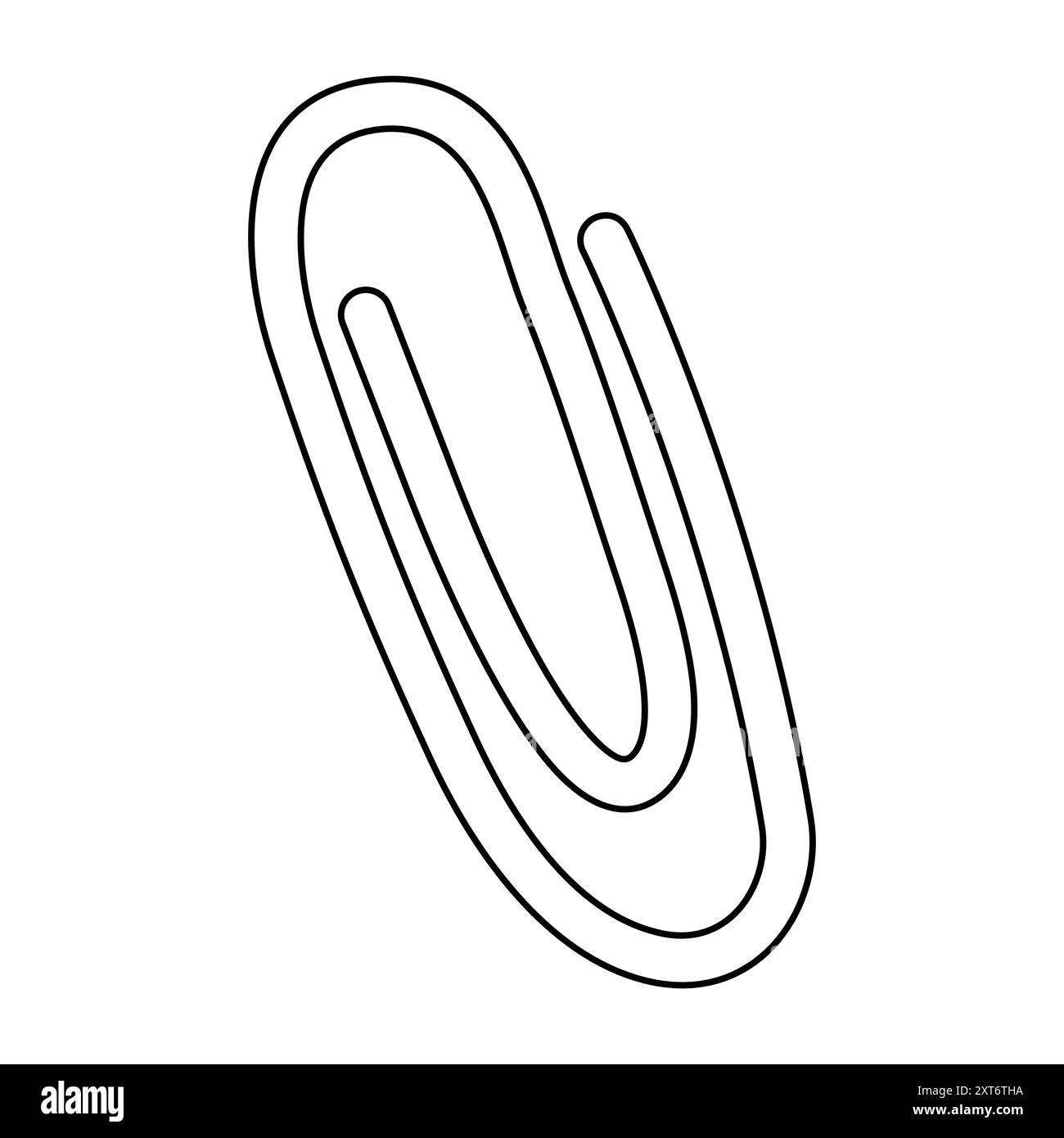 Paperclip icon, doodle style flat vector outline illustration for kids ...