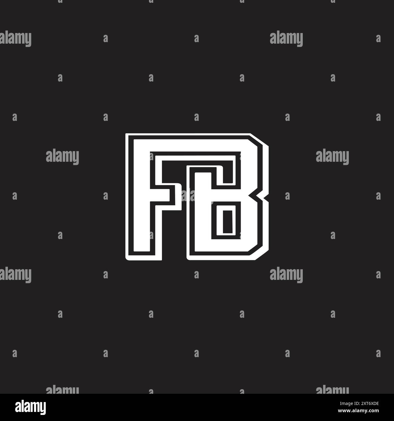 letter fb simple stripes outline logo vector Stock Vector Image & Art ...