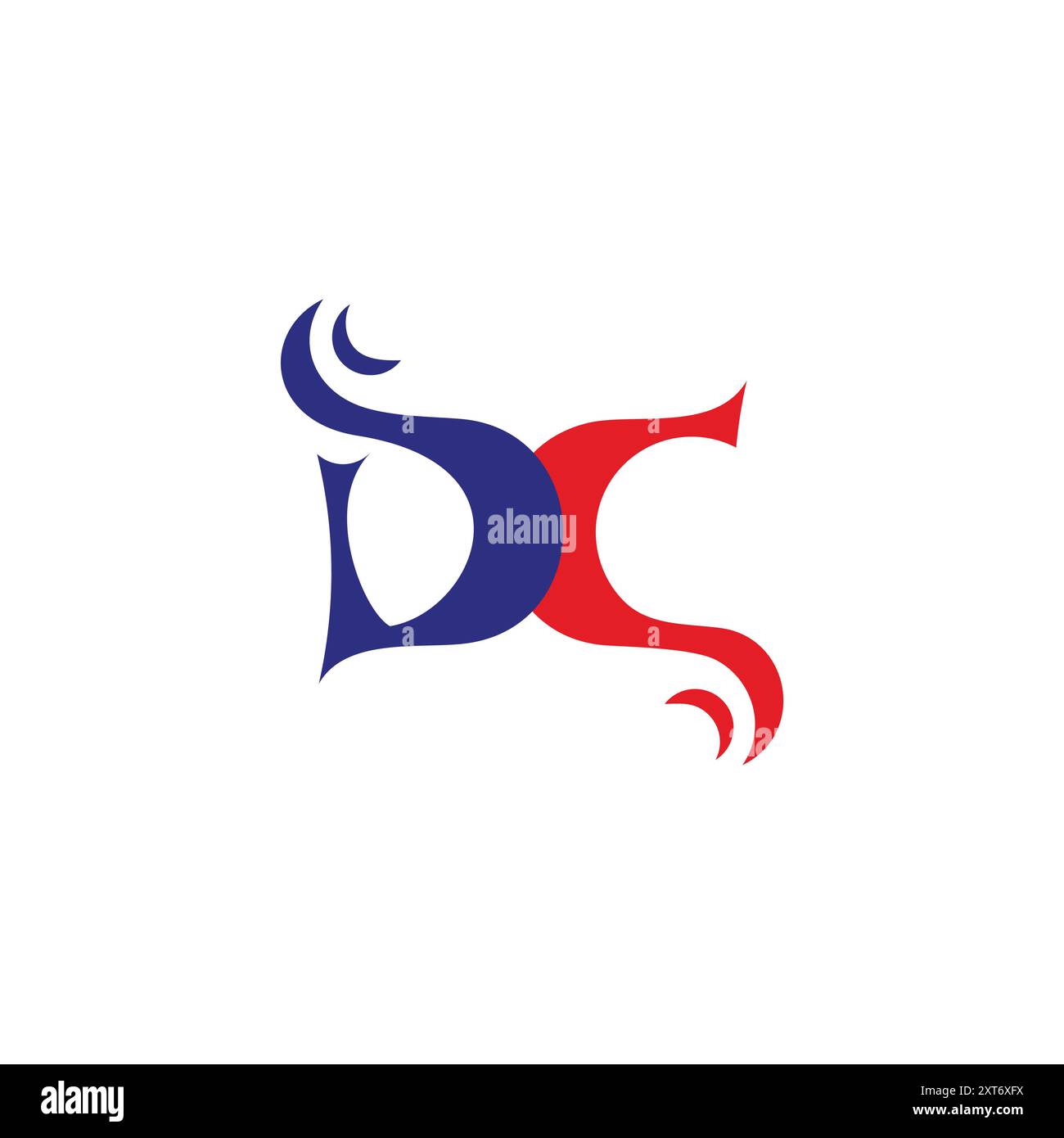 letter dc abstract colors curves linked logo vector Stock Vector Image ...