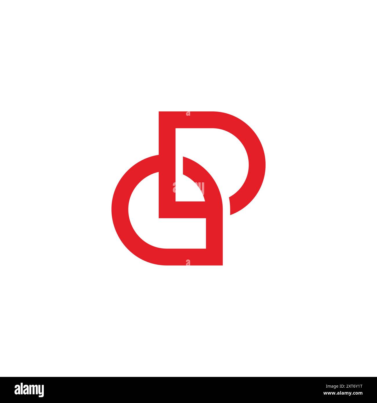 letter d pin location red simple geometric logo vector Stock Vector ...