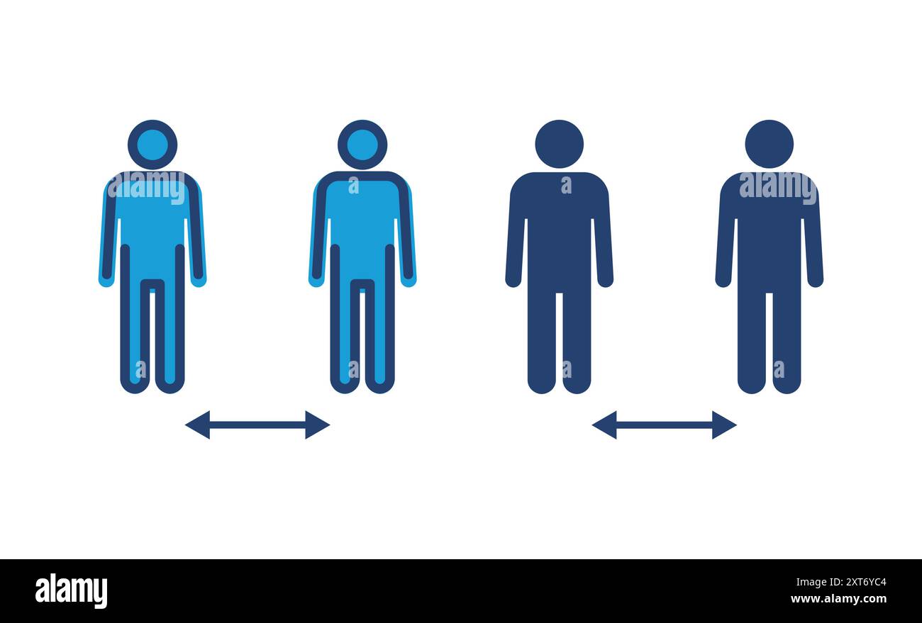 Social distance icon vector. social distancing icon. self quarantine ...