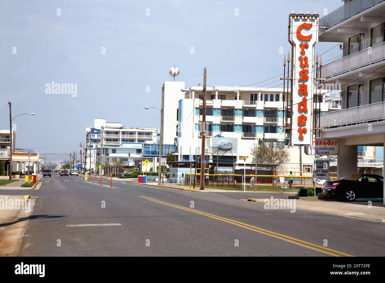 Main hotel road in Wildwood features iconic 1950's doo-wop resort ...