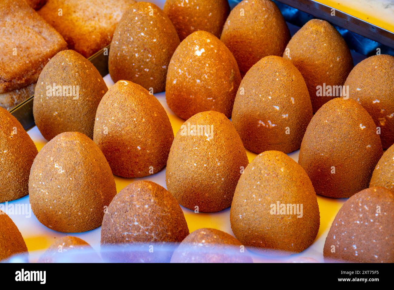 Sicilian street food, deep fried rice croquettes with different ...