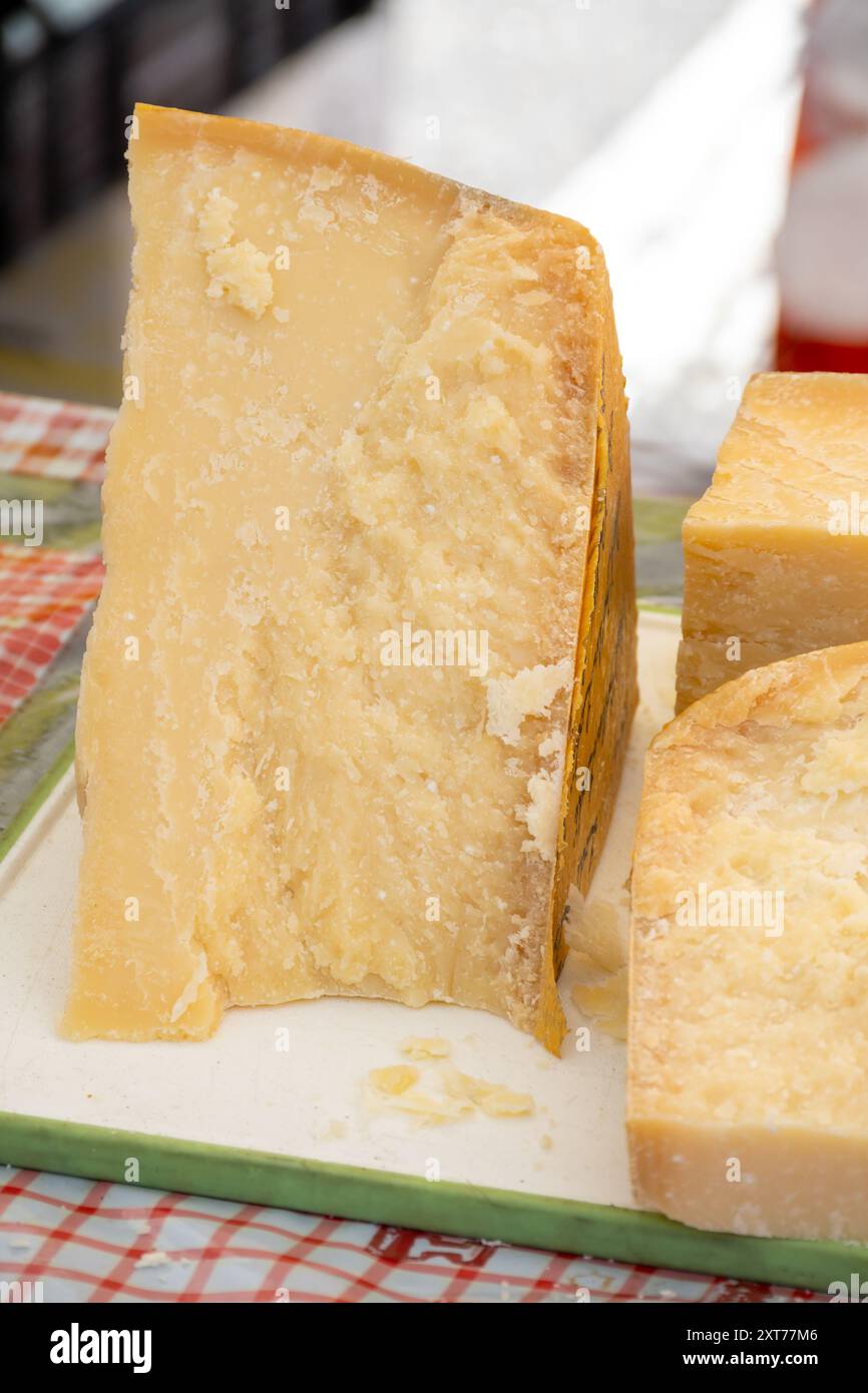 Traditional italian food, 36 months aged in caves Italian parmesan hard ...