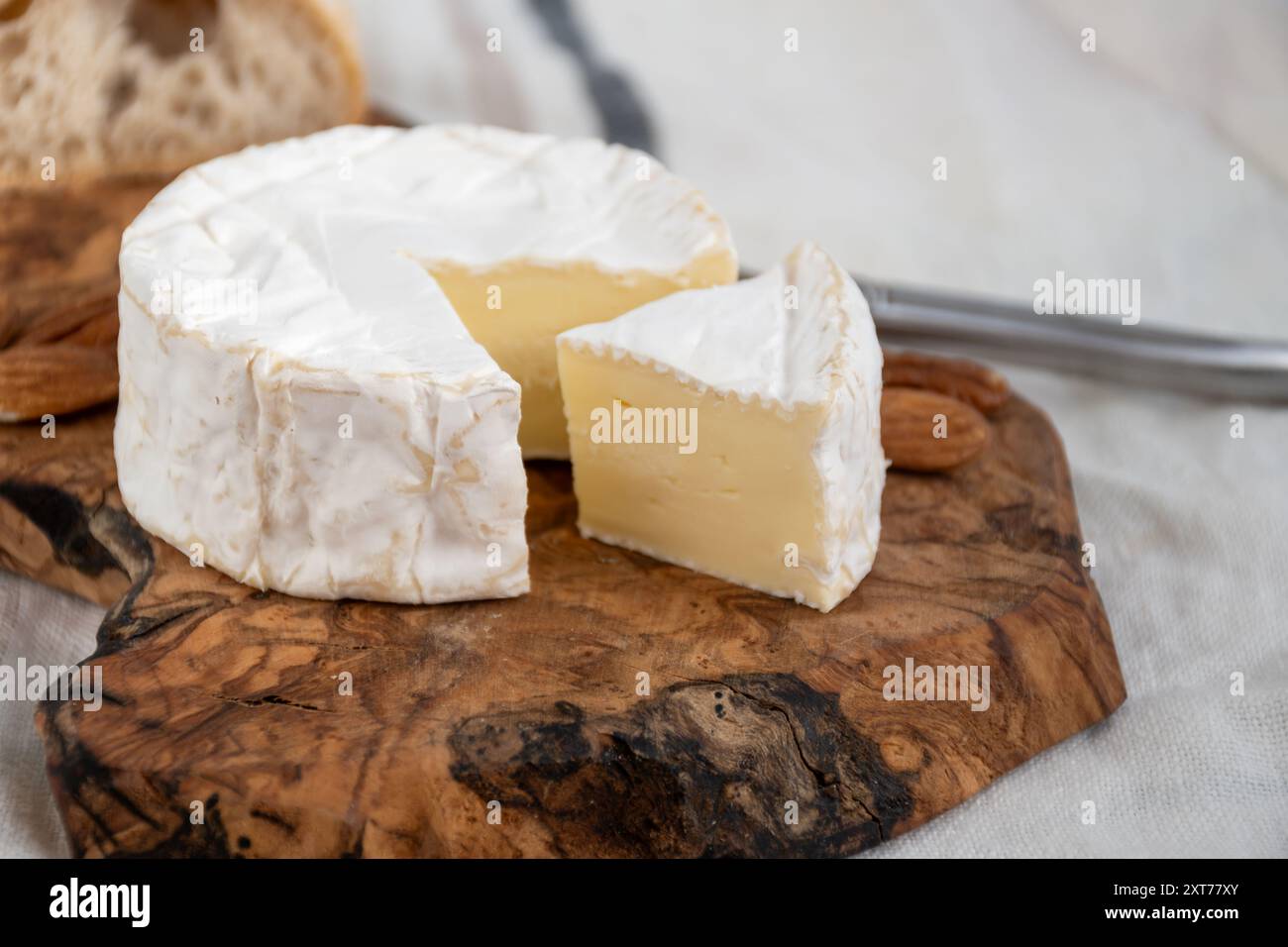 French soft Camembert cheese, original Camembert de Normandie made from ...