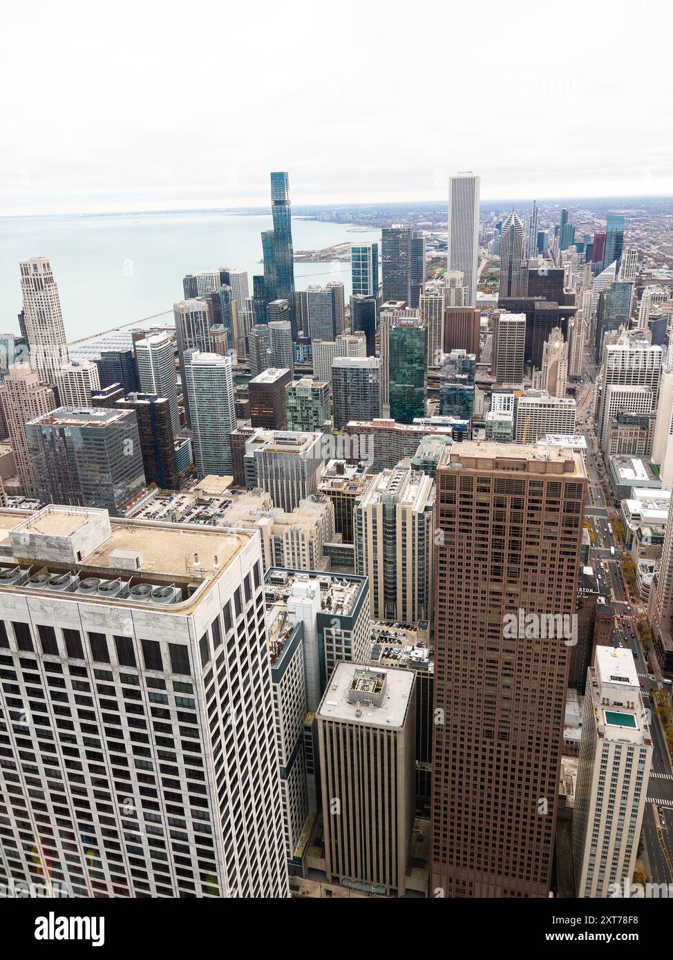 Winter View of Downtown Chicago from 360 Observation Deck Stock Photo ...