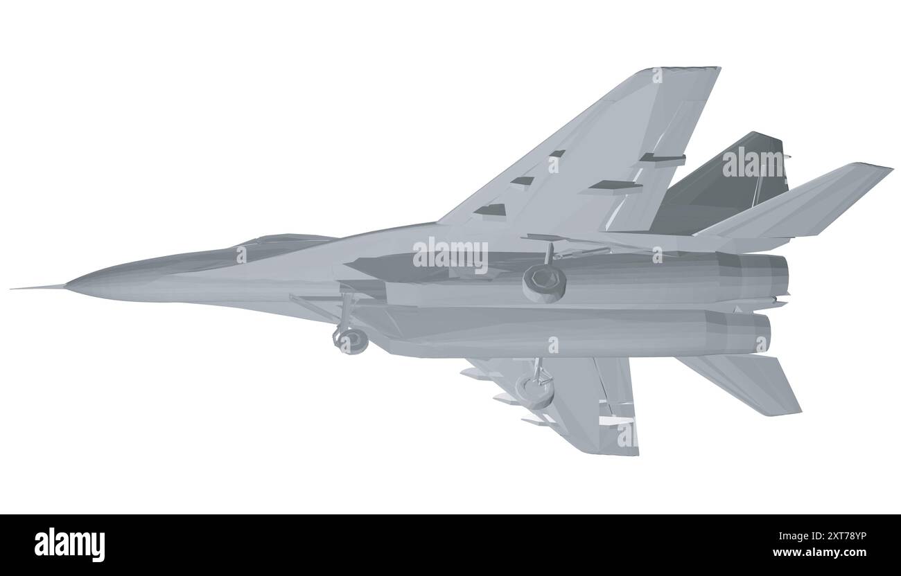 Military fighter jet polygonal. Vector art illustration of polygonal airplane. Modern war ...