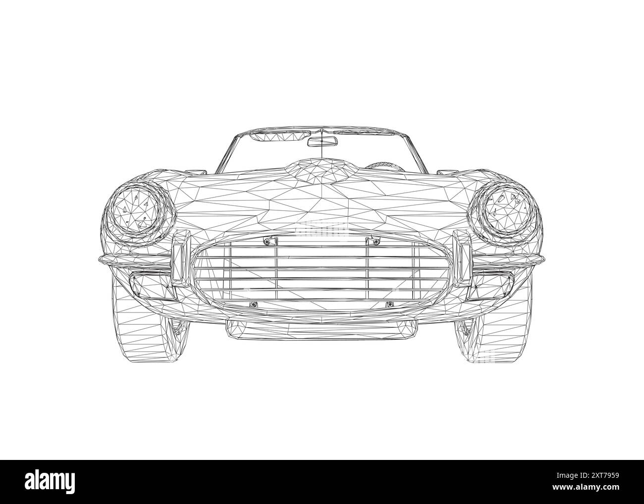 Luxury convertible car. Coloring pages for adults drawing. Line art ...